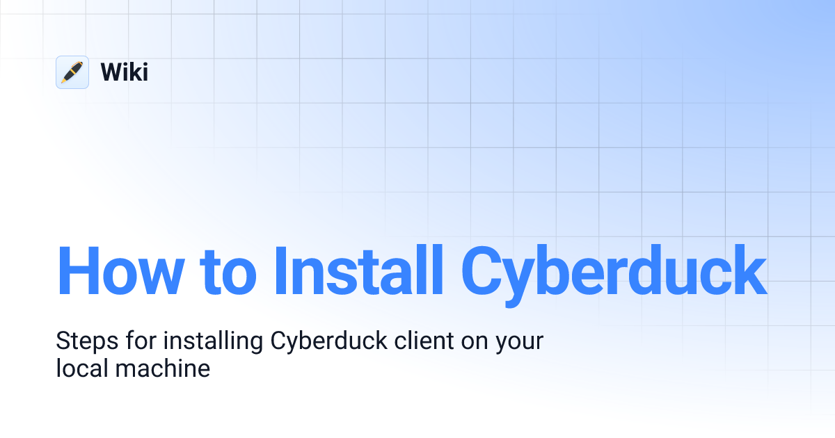 How to Install Cyberduck | Wiki