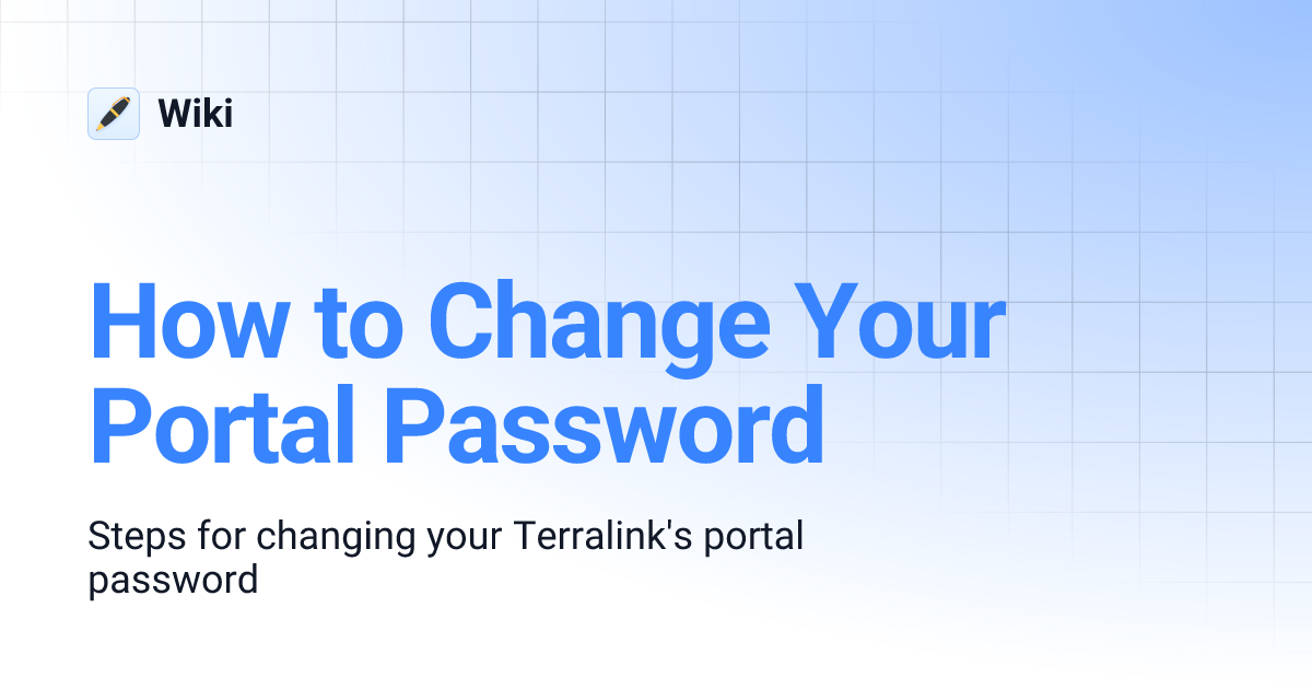 How to Change Your Portal Password | Wiki